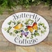 Butterfly Cottage Name Sign Ceramic Outdoor House Plaque, Personalized ...