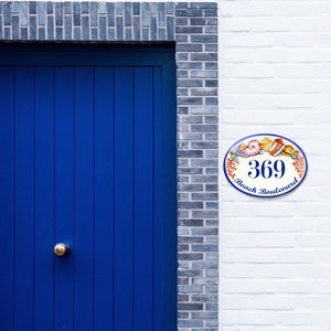 Personalized Beach House Numbers Sign, Ceramic House Sign, Shells Decor ...