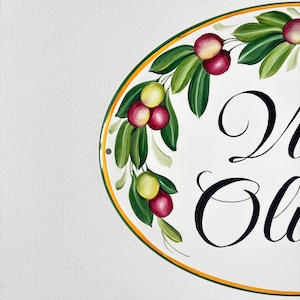 Personalized Ceramic Olive House Sign, Mediterranean Name Plaque for ...
