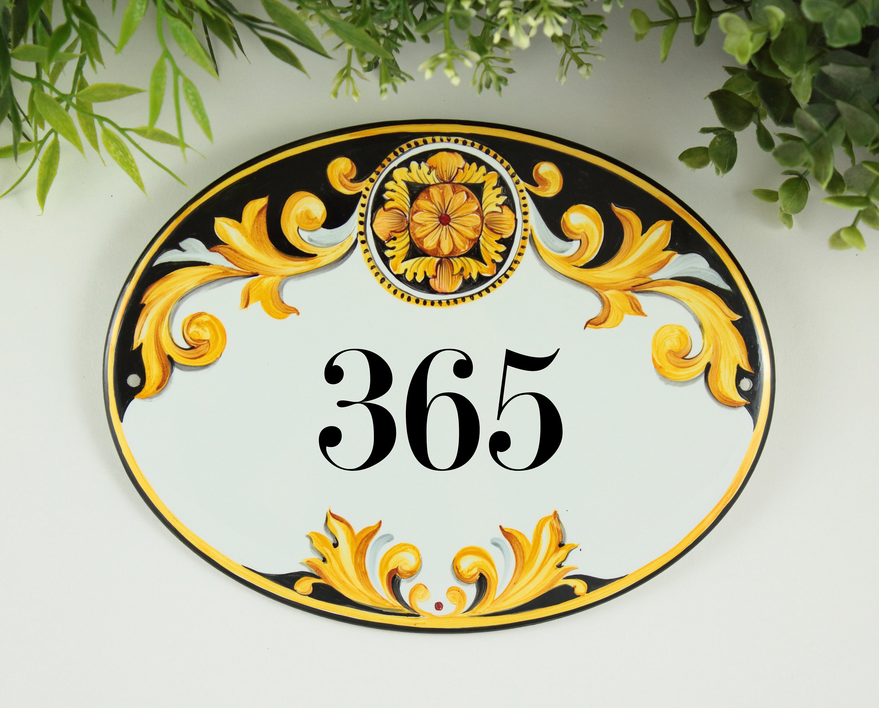 Targa ceramica personalizzata con nome di famiglia Insegna | Etsy