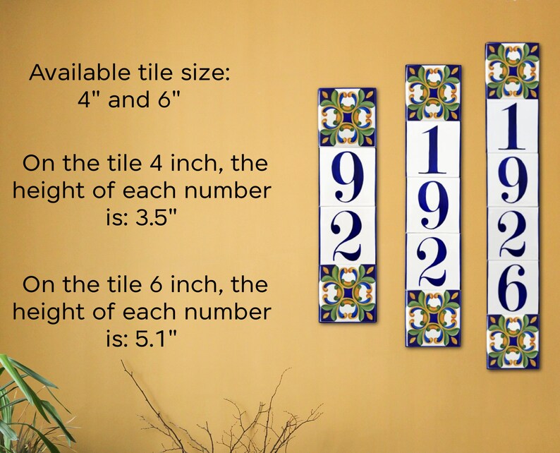 Ceramic House Numbers Tile Hand Painted Talavera, Custom Address Sign ...