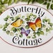 Butterfly Cottage Name Sign Ceramic Outdoor House Plaque, Personalized ...