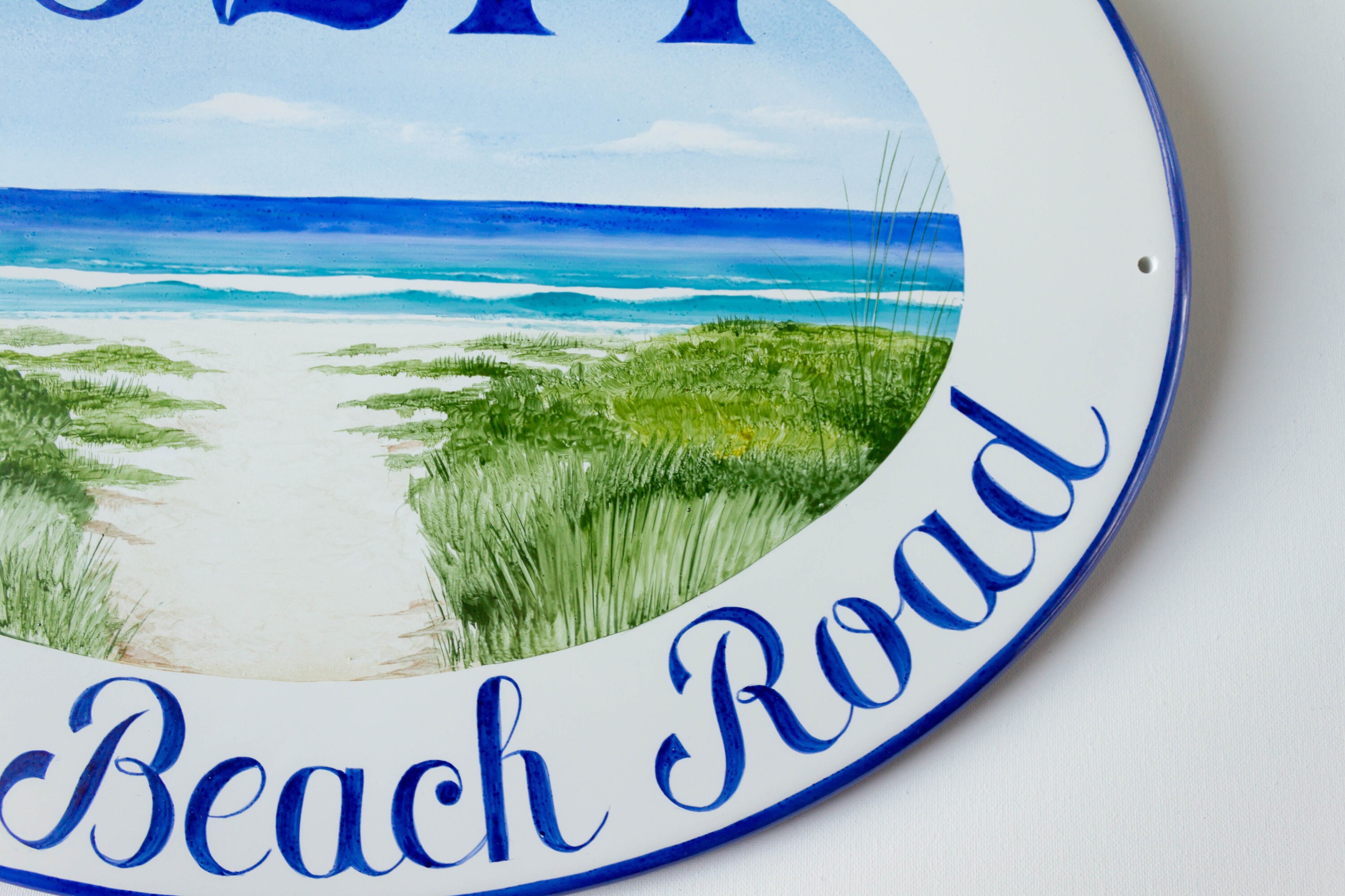 Custom Ocean House Number Plaque, Hand-painted Ceramic Address Sign for ...