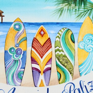 Surf House Number Sign: Ceramic Address Plaque With Family Name - Etsy
