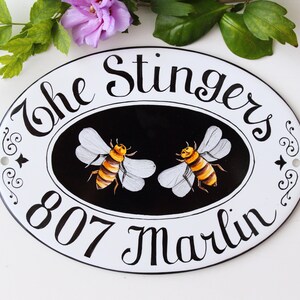 Personalized Bee Hanging House Sign House Name Sign - Etsy