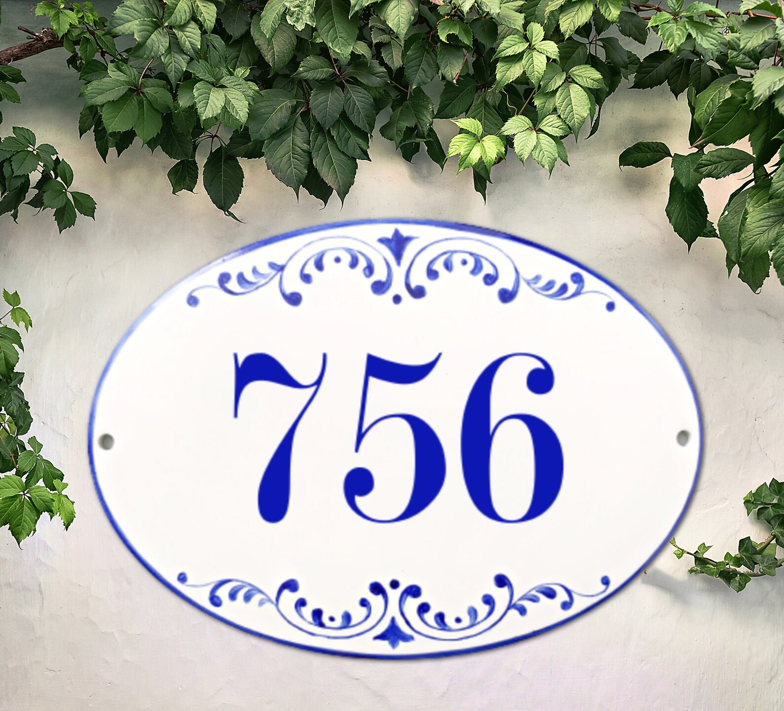 Blue House Number Plaque Ceramic Address Sign Spanish Blue - Etsy