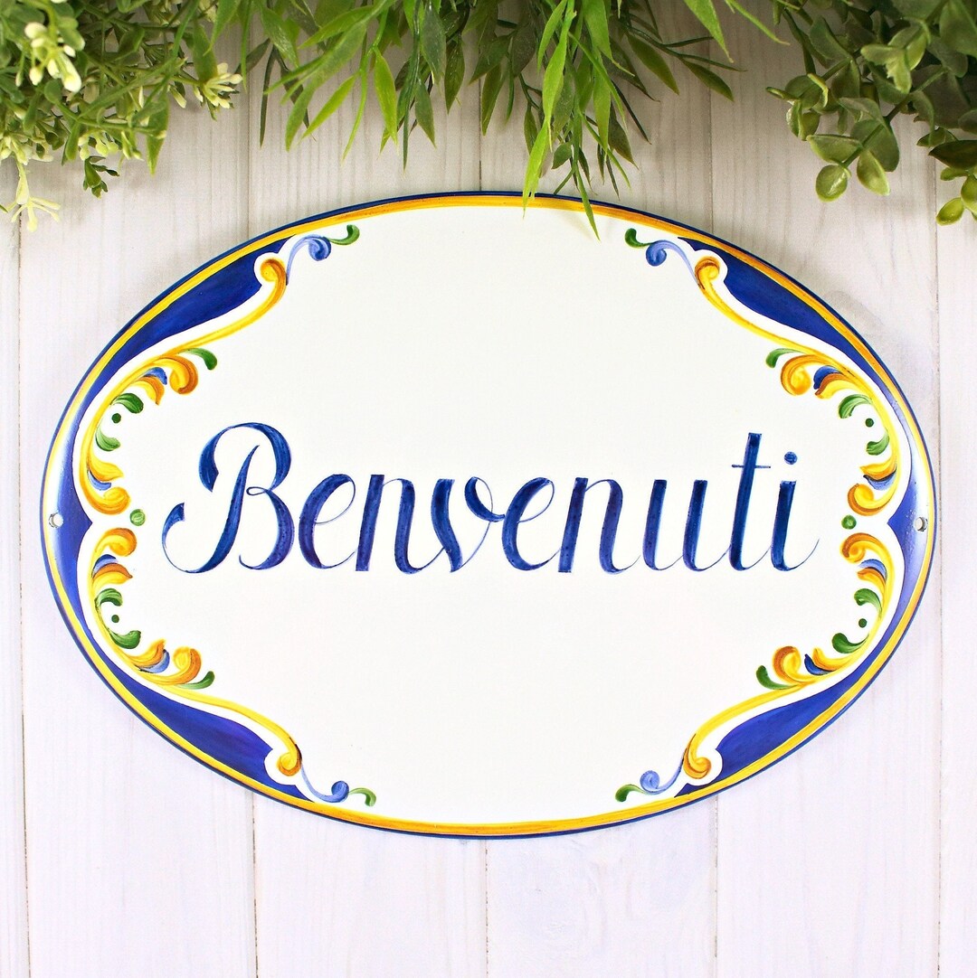 Custom Front Porch Welcome Sign - Spanish Ceramic House Name Plaque ...