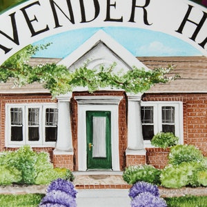 Personalized Ceramic House Portrait Sign, Custom Outdoor Plaque With ...