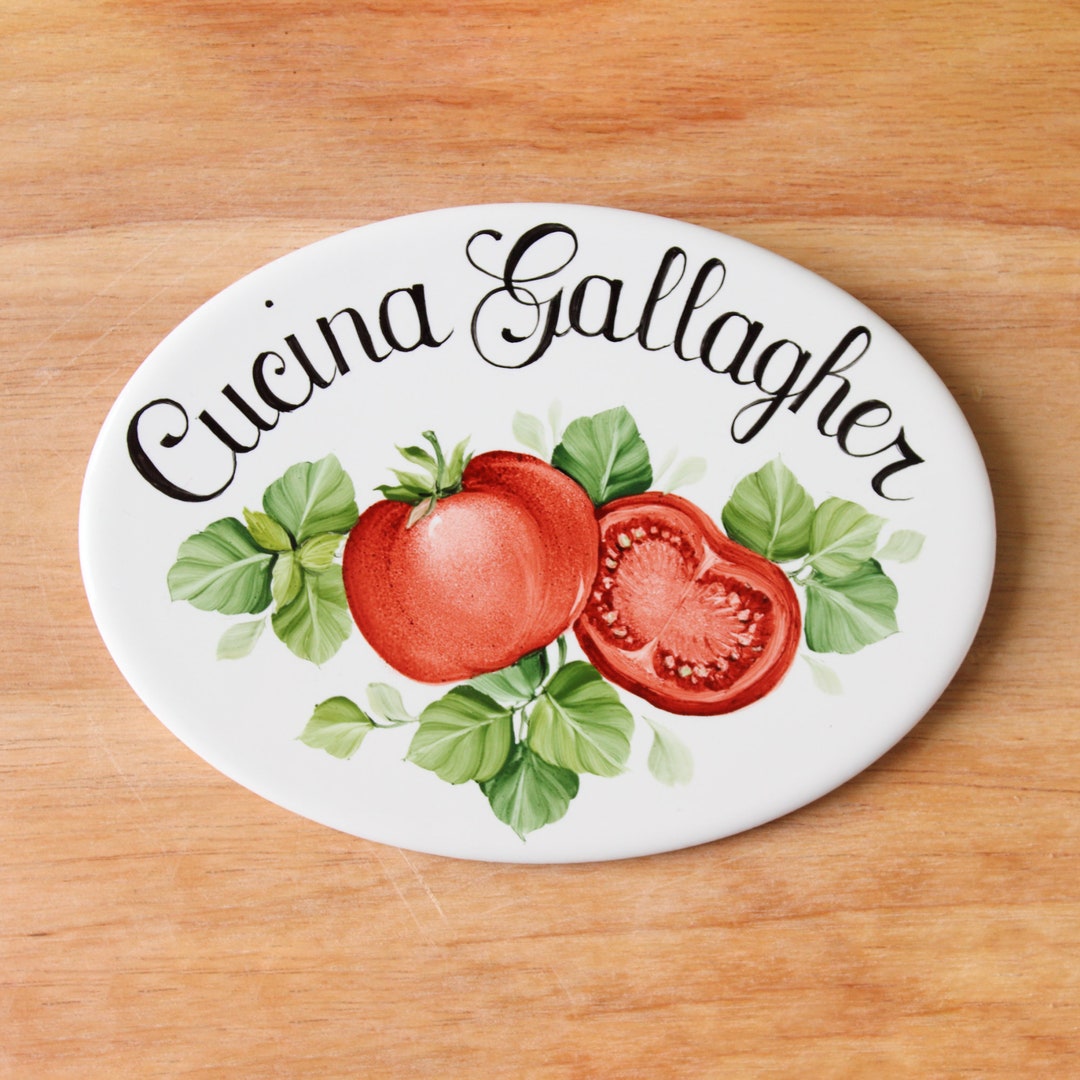 Tomatoes Kitchen Name Sign, Personalized Italian Decor Gift - Etsy