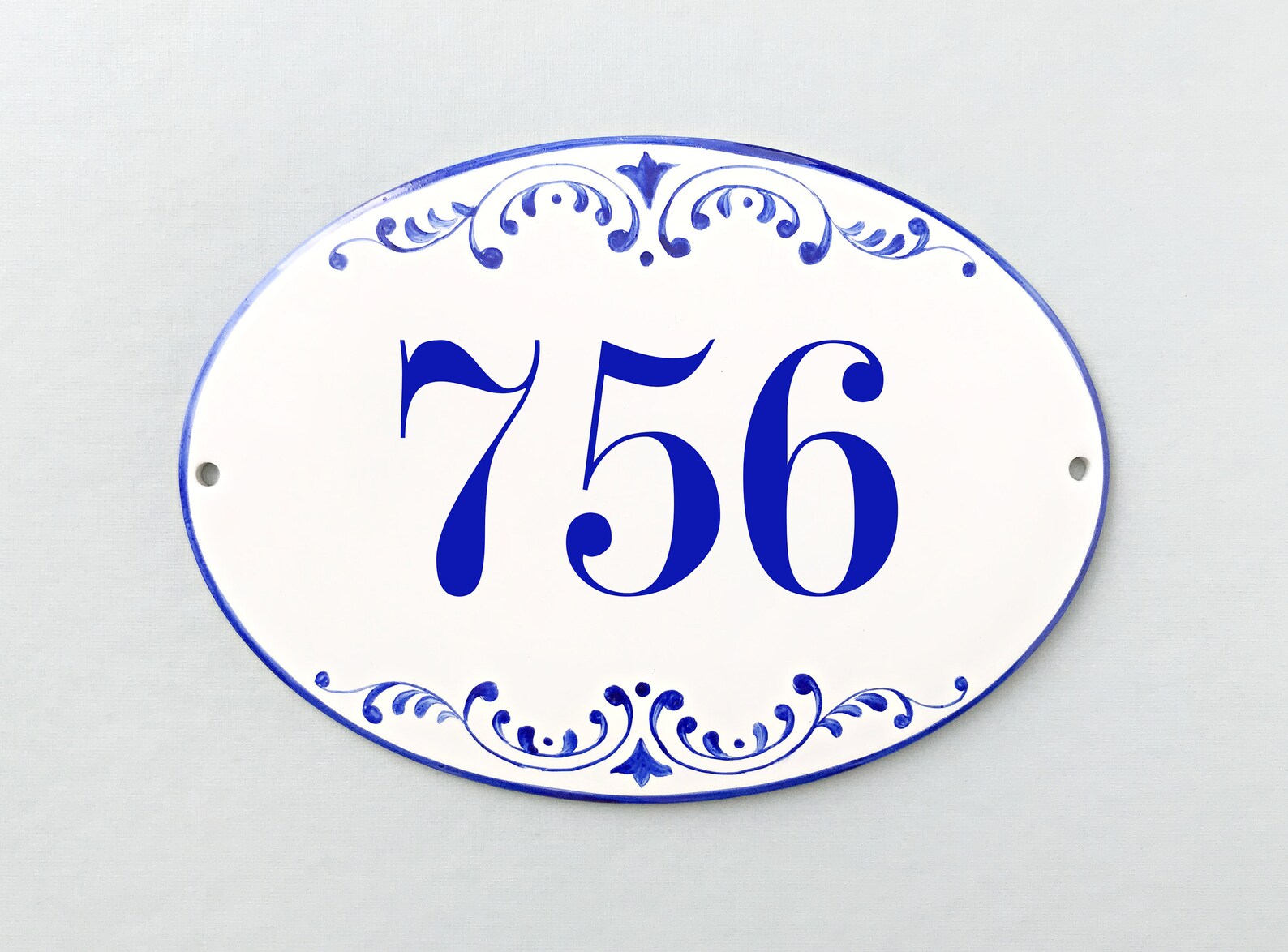 Blue House Number Plaque, Ceramic Address Sign, Custom Tile House ...