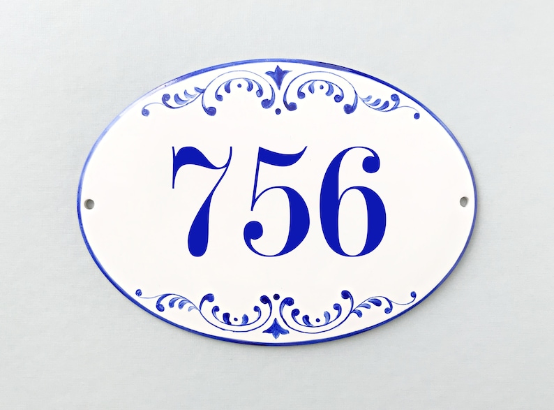 Blue House Number Plaque Ceramic Address Sign Spanish Blue - Etsy
