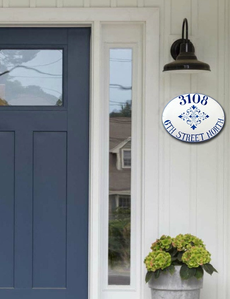 Blue Custom Ceramic House Number Plaque House Number Sign | Etsy