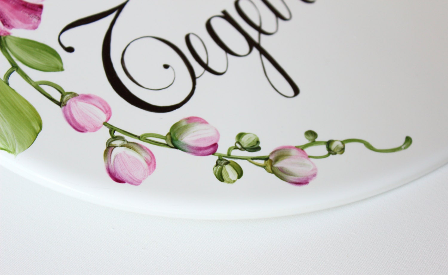 Pink Orchids Outdoor House Name Sign, Personalized Home Sign - Flowers ...