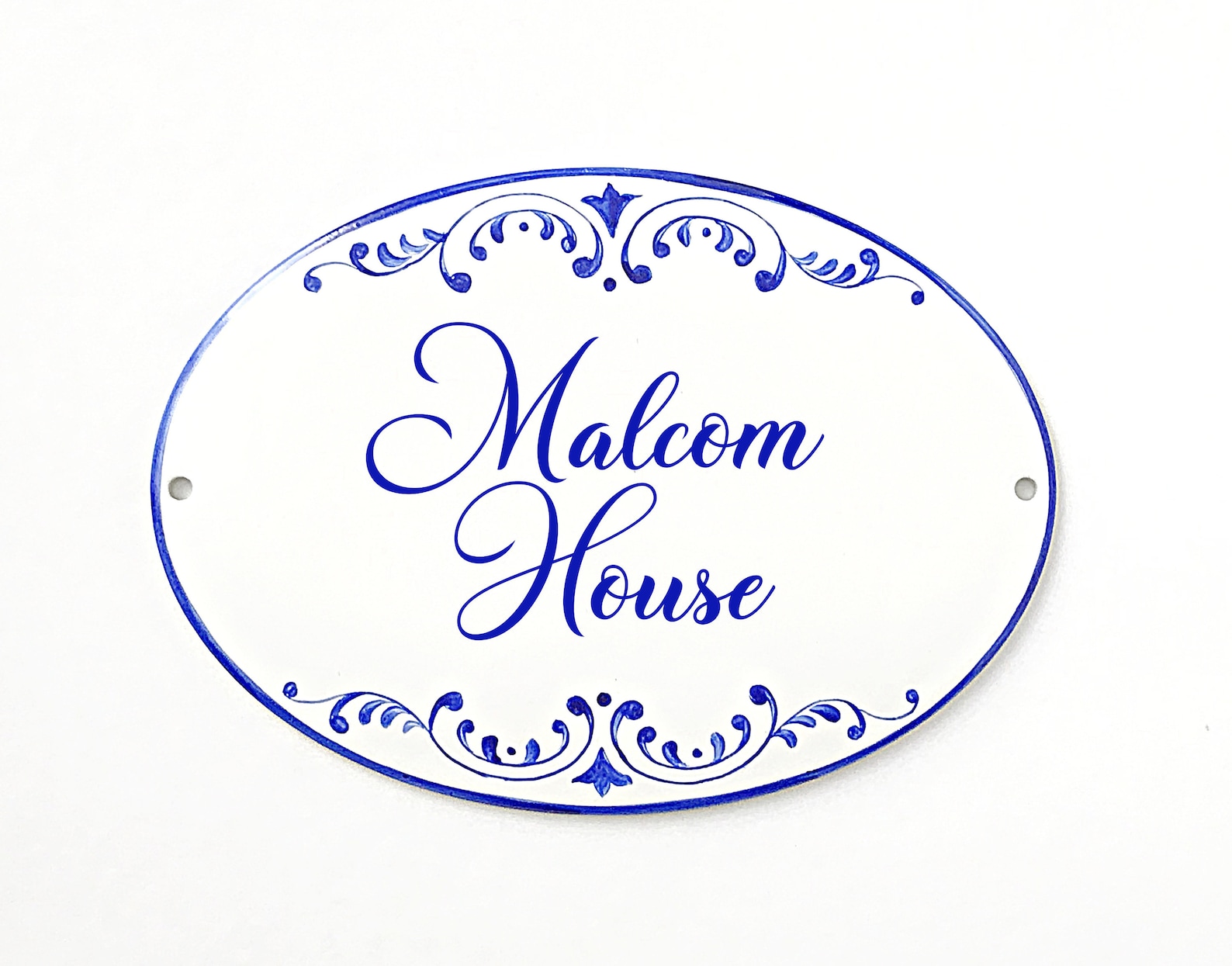 Blue House Number Plaque Ceramic Address Sign Spanish Blue - Etsy