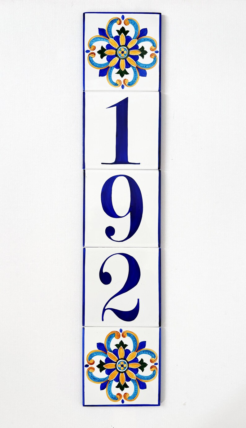 Custom House Numbers Tile Hand Painted, Spanish House Address Sign ...