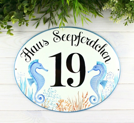 Personalized Fish Address Sign House Numbers Custom House Number Plaque ...