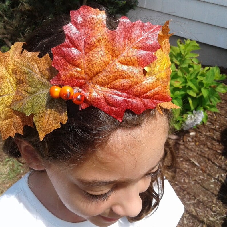 Woodland Fairy Crown Leonora the Leaf Fairy Orange Red and | Etsy
