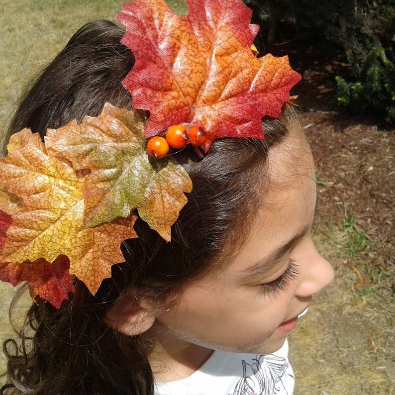 Woodland Fairy Crown Leonora the Leaf Fairy Orange Red and | Etsy