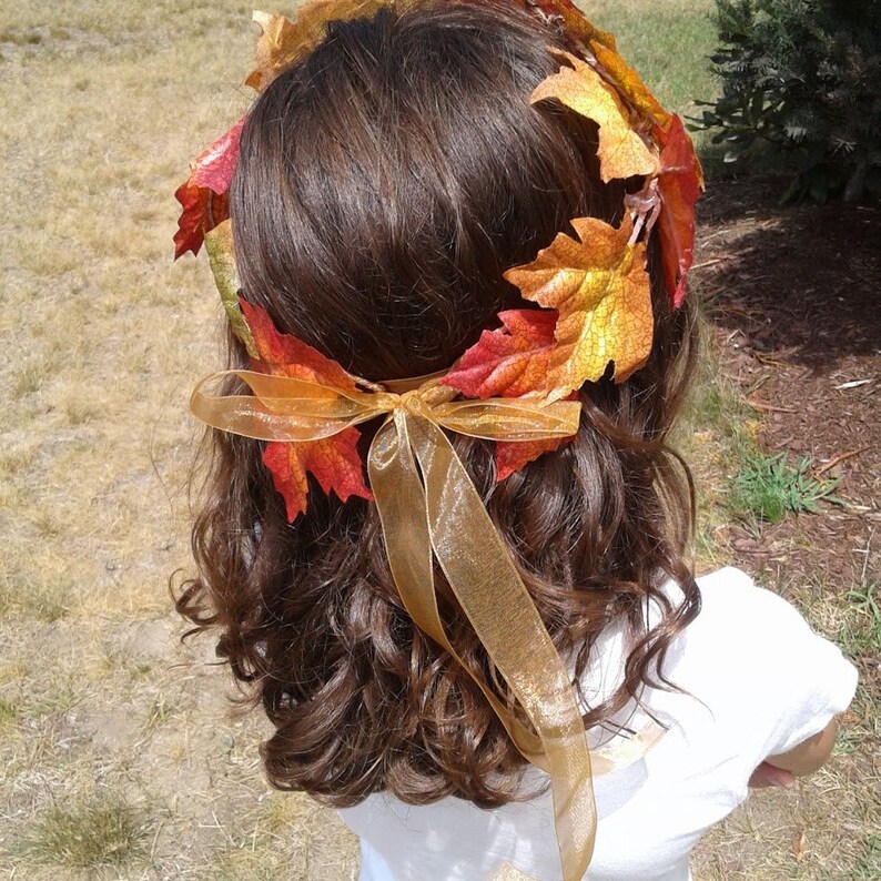 Woodland Fairy Crown Leonora the Leaf Fairy Orange Red and | Etsy