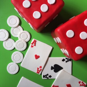 Casino Cake Topper Just 2 Dice Cake Topper Gaming Theme Party ...