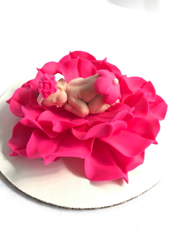 Hot Pink Baby Cake Topper Girl Luau Baby Shower Cake Topper - Etsy