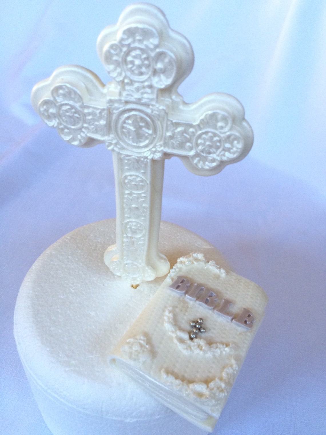 Standing Cross and Bible Cake Topper Christening Cake Topper - Etsy