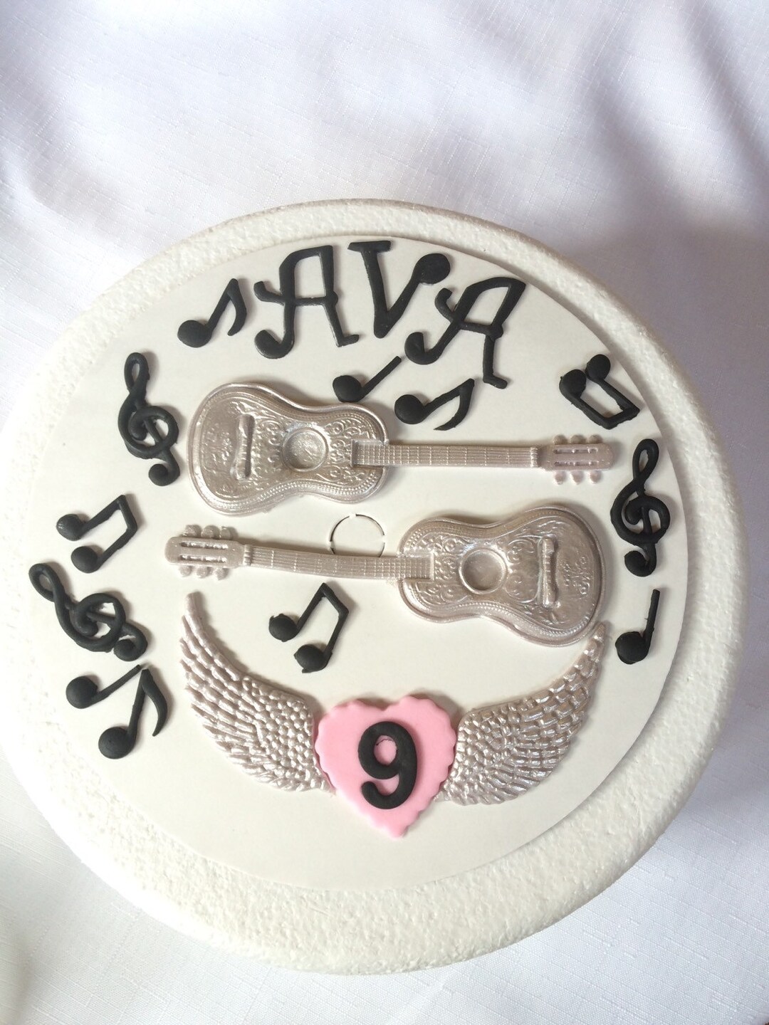 Guitarra Musical Notes cake topper 14pcs comestible fondant rock star ...