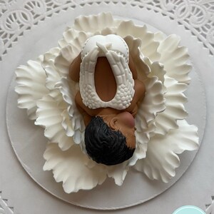Angel Baby Cake Topper Edible Cake Decorations Baby on White Peony ...