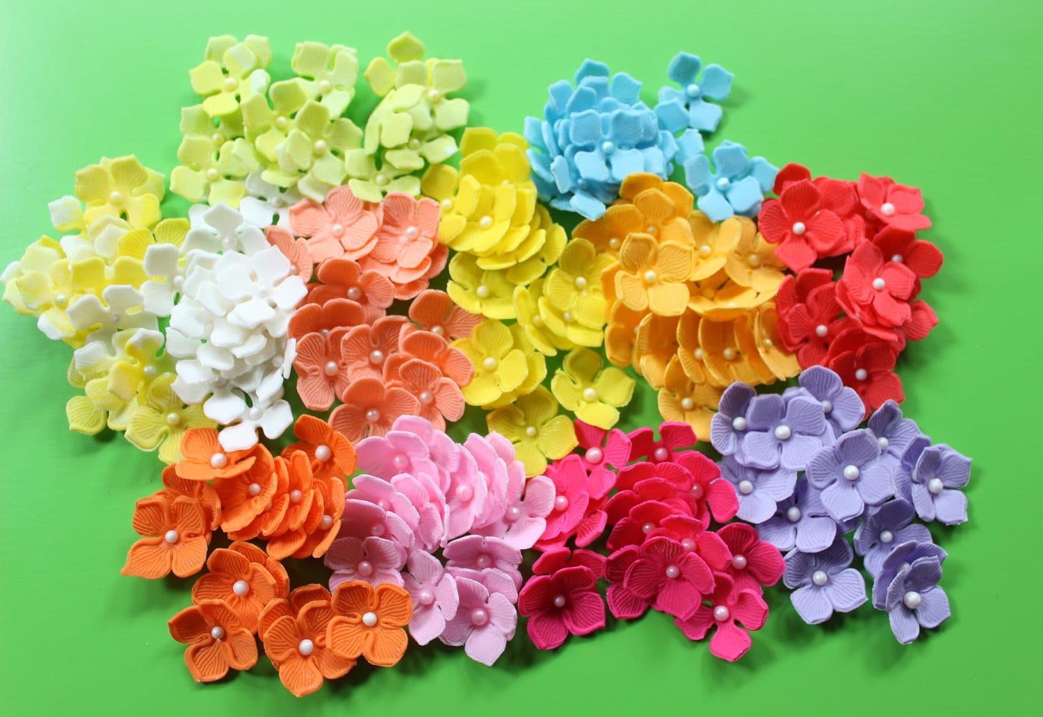 36 Edible Fondant Flowers Hydrangea Cake Pop Topper Assorted - Etsy