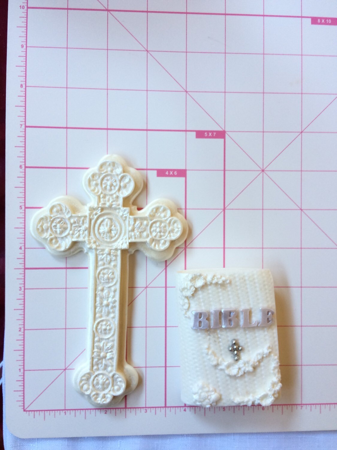 Standing Cross and Bible cake topper Christening cake topper | Etsy