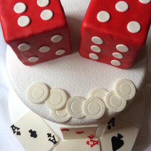 Casino Cake Topper Just 2 Dice Cake Topper Gaming Theme Party ...