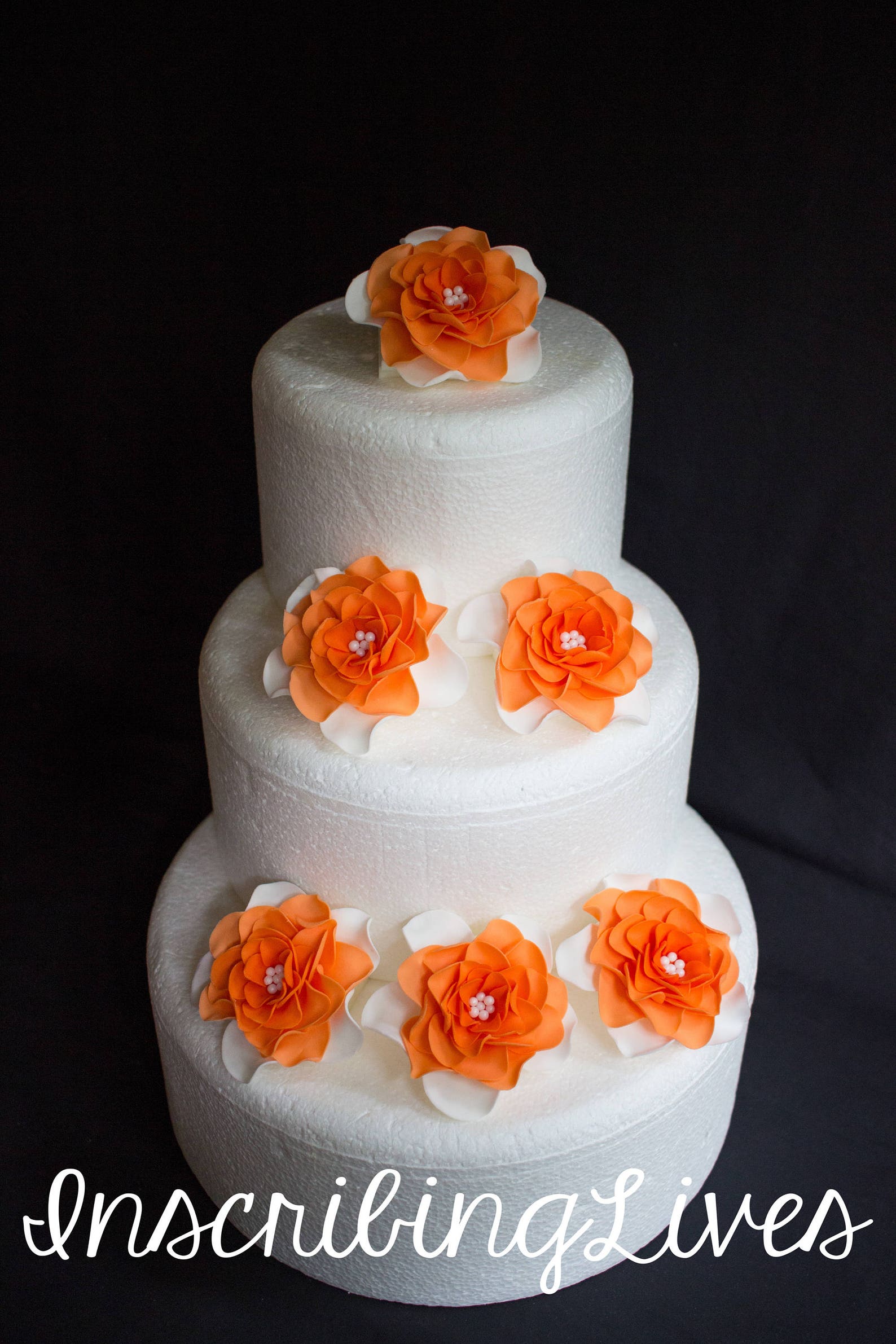 Orange Fondant Flowers Wedding Cake Topper 6pcs Decorations - Etsy
