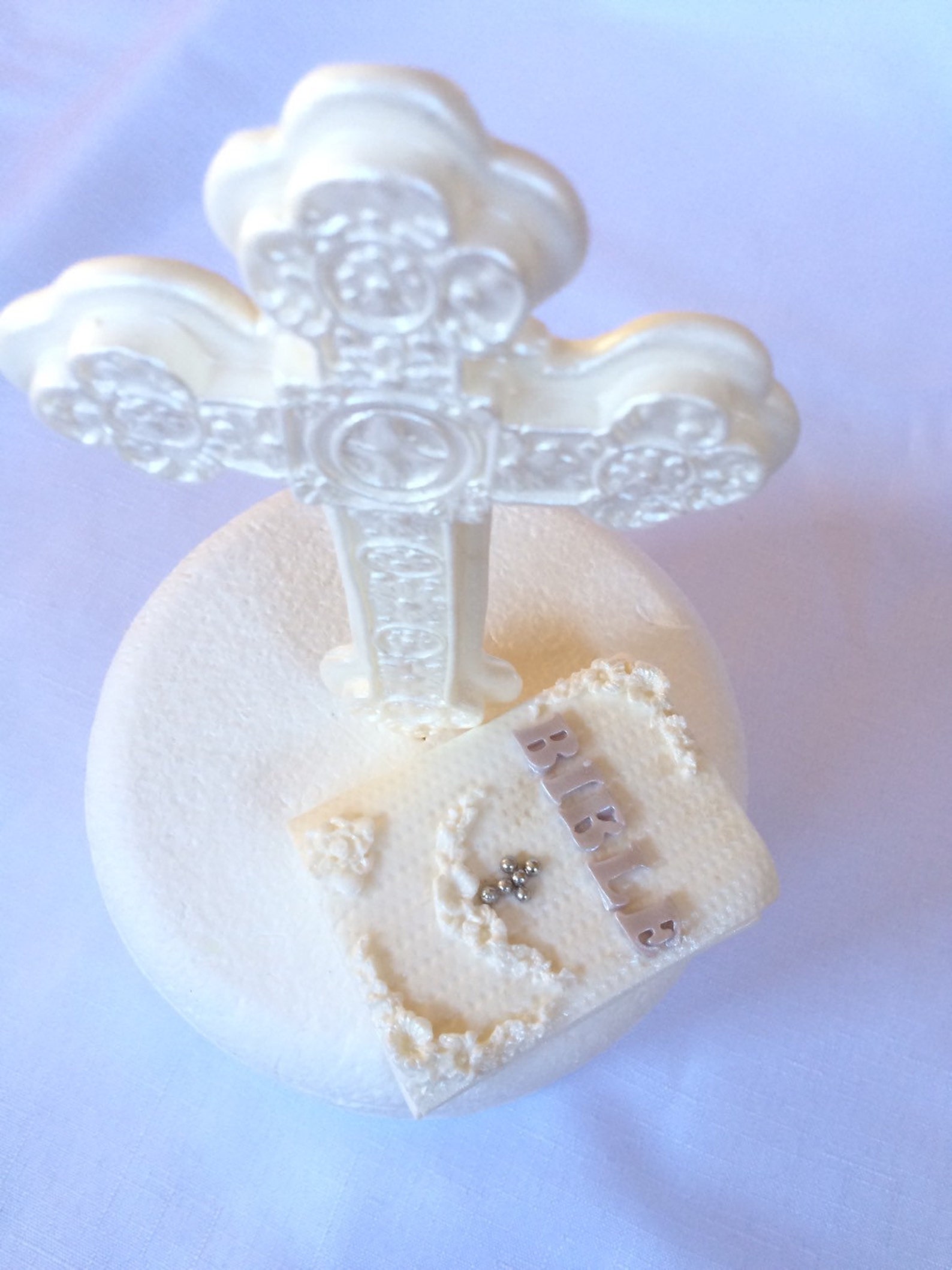 Standing Cross and Bible Cake Topper Christening Cake Topper - Etsy