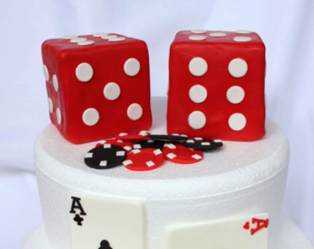 Casino Cake Topper Just 2 Dice Cake Topper Gaming Theme Party ...