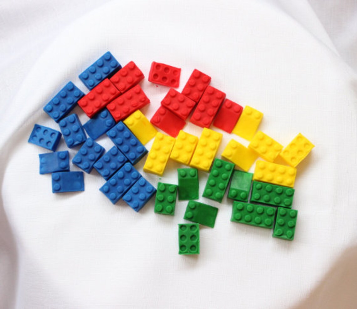Fondant Building Brick Blocks Cupcake Cake Topper Red Blue Green Yellow ...