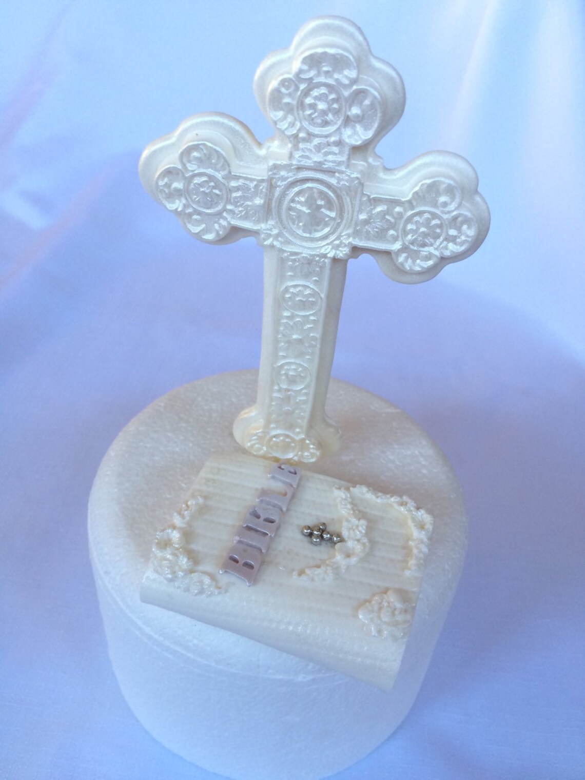 Standing Cross and Bible Cake Topper Christening Cake Topper - Etsy