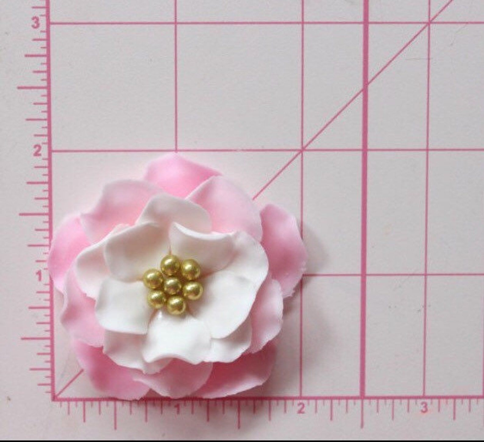 Fondant Flowers 12pcs Vintage Pink White Gold Ombre Edible - Etsy