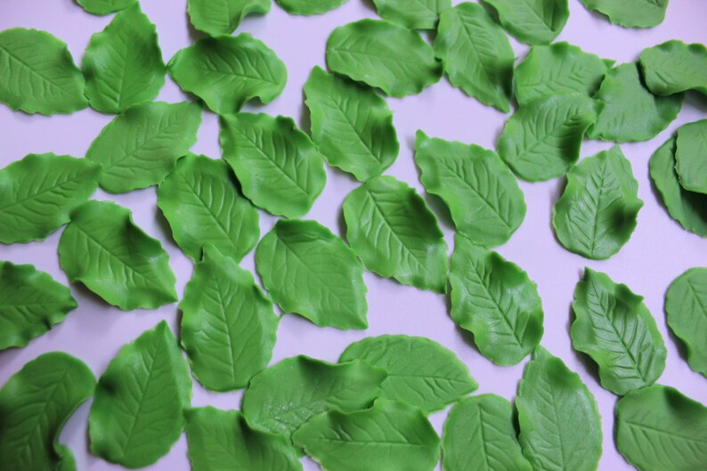 Fondant Leaves 36 Curled Leaves Edible Fondant Cupcake Cake - Etsy