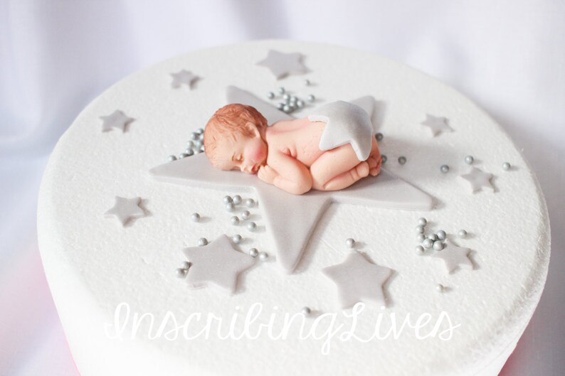 Twinkle Twinkle Little Star Baby Shower Fondant Silver Baby - Etsy