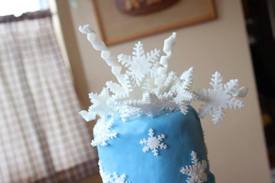 Snowflake Cake Topper 14pcs 3D Set Edible Fondant Snowflakes - Etsy