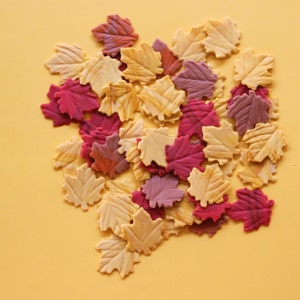 50 Fall Leaves Fondant Thanksgiving Edible Cupcake Cake Cookie Toppers ...