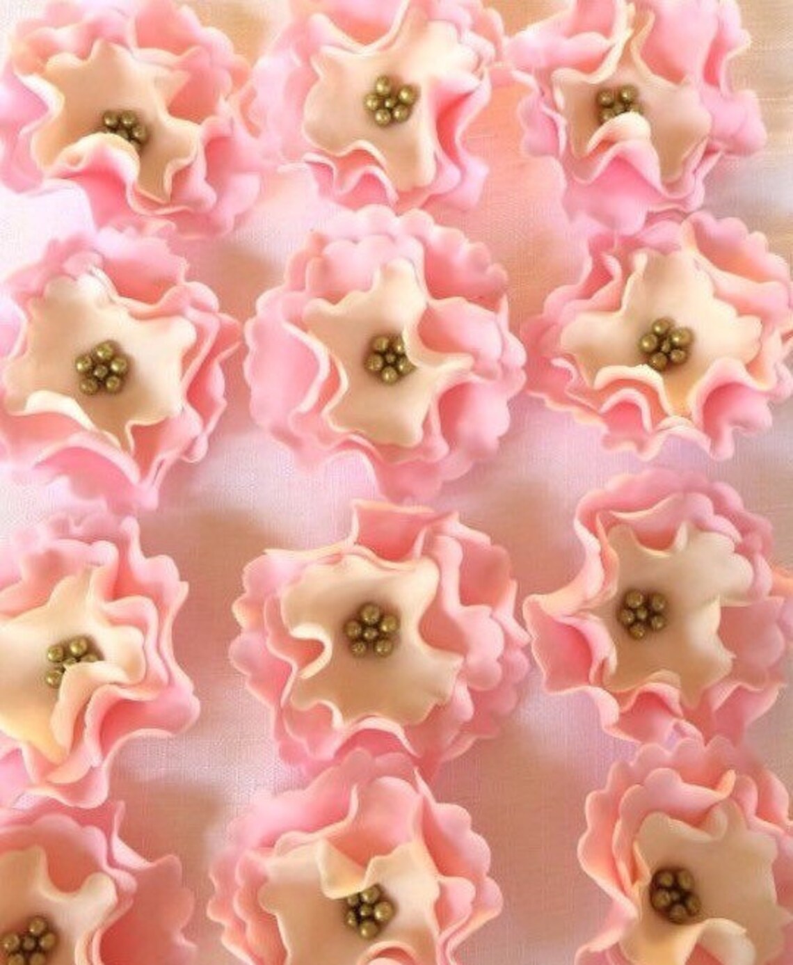 Mini fondant flowers cake pop toppers decorations 12pcs edible | Etsy