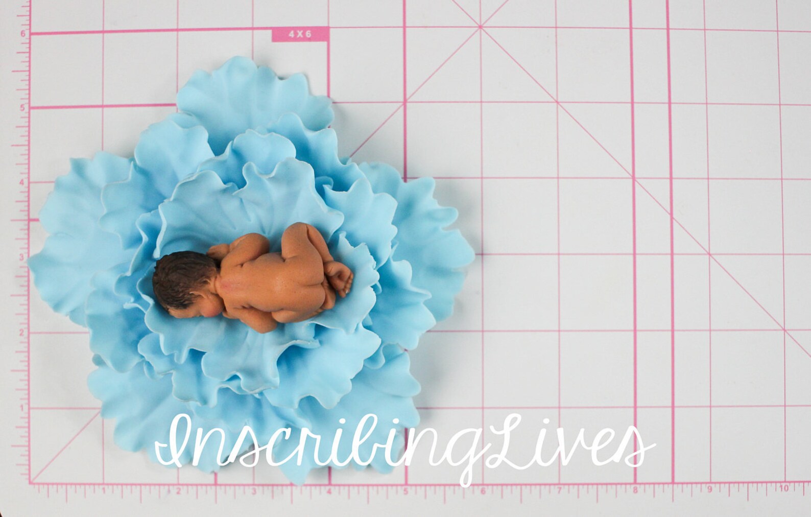 Angel baby shower cake topper boy angel baby on flower cake | Etsy