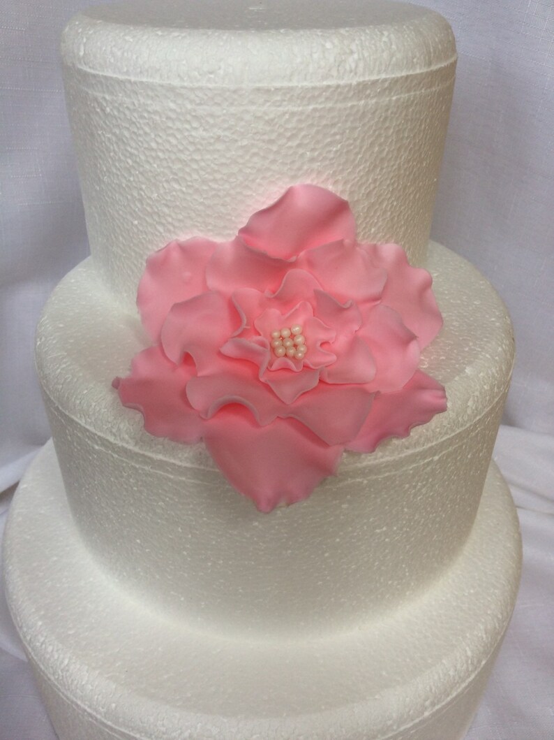 Fondant Flowers XL Soft Pink Rose Inspired Edible Fondant | Etsy