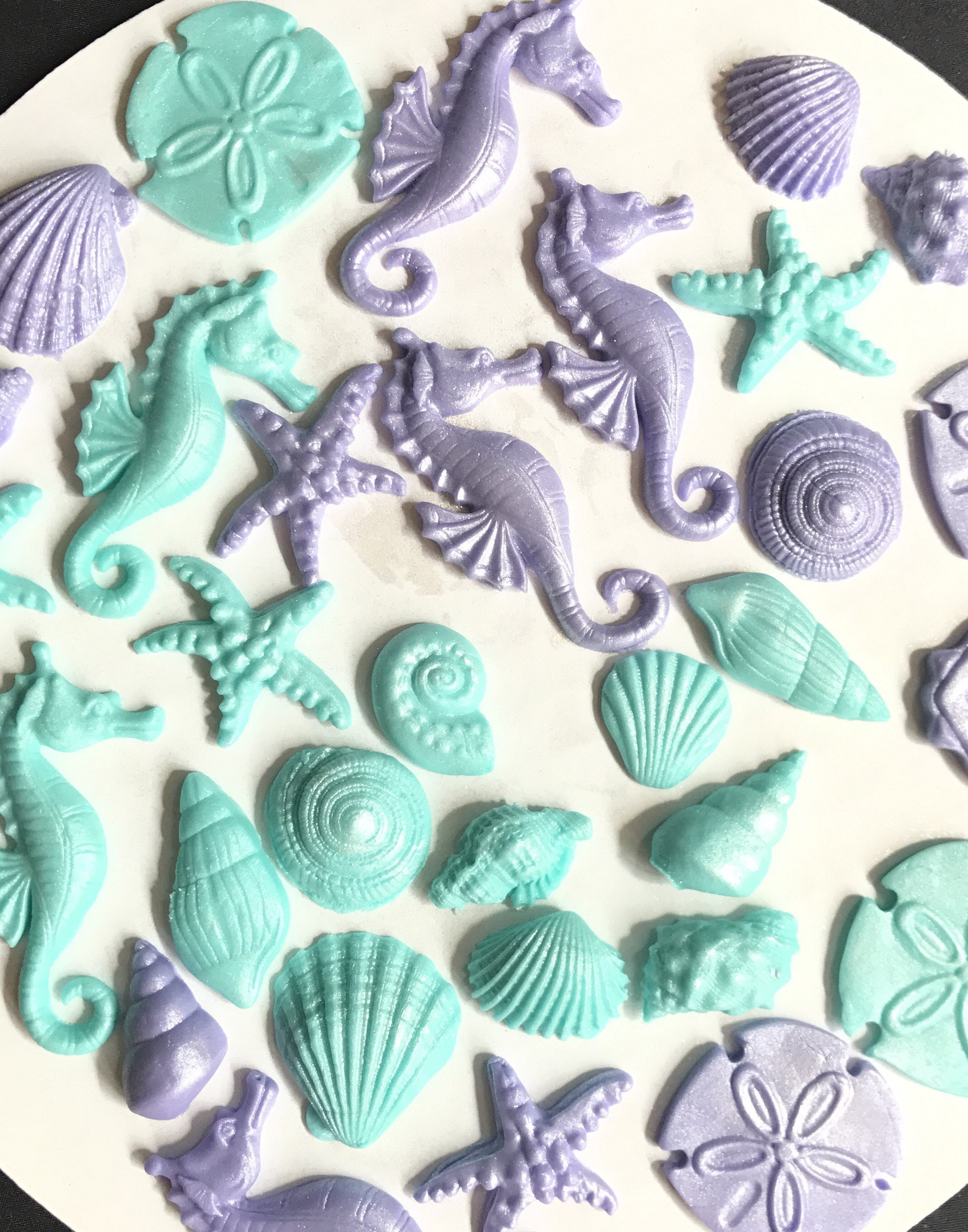Fondant sea shell cake topper 30pcs star fish cake pop toppers | Etsy