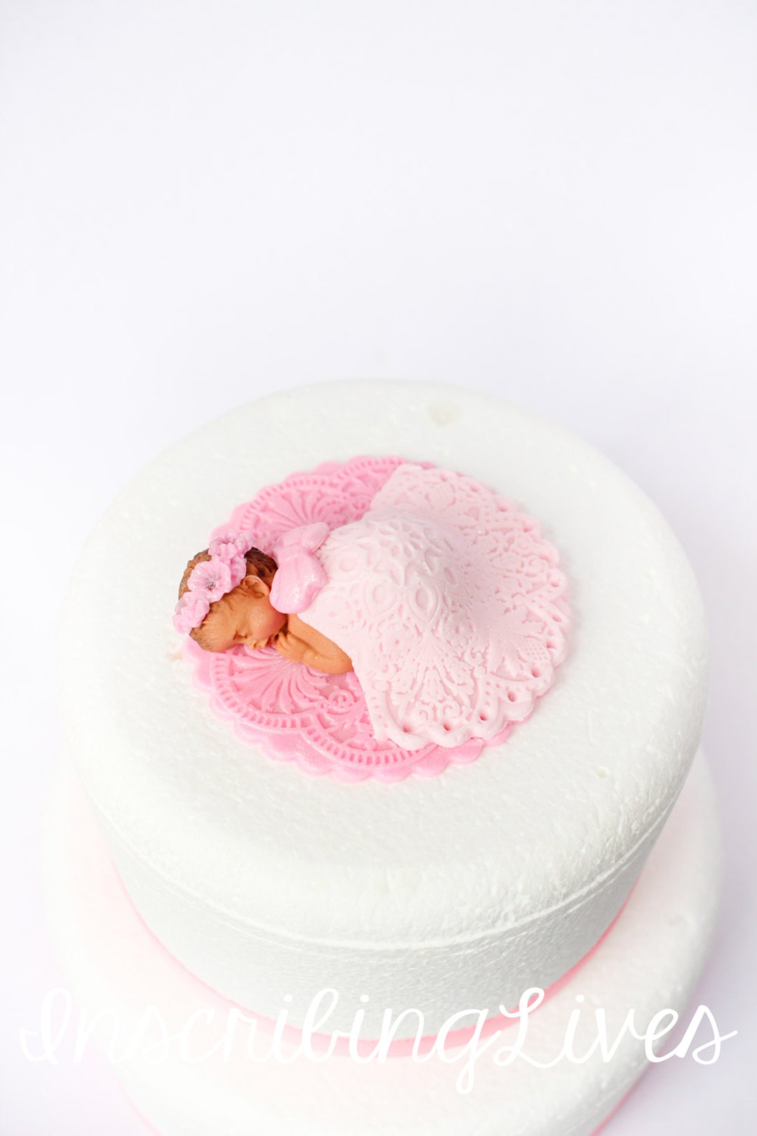 Princess Baby Shower Fondant Baby Girl Cake Topper Edible Baby Cake ...