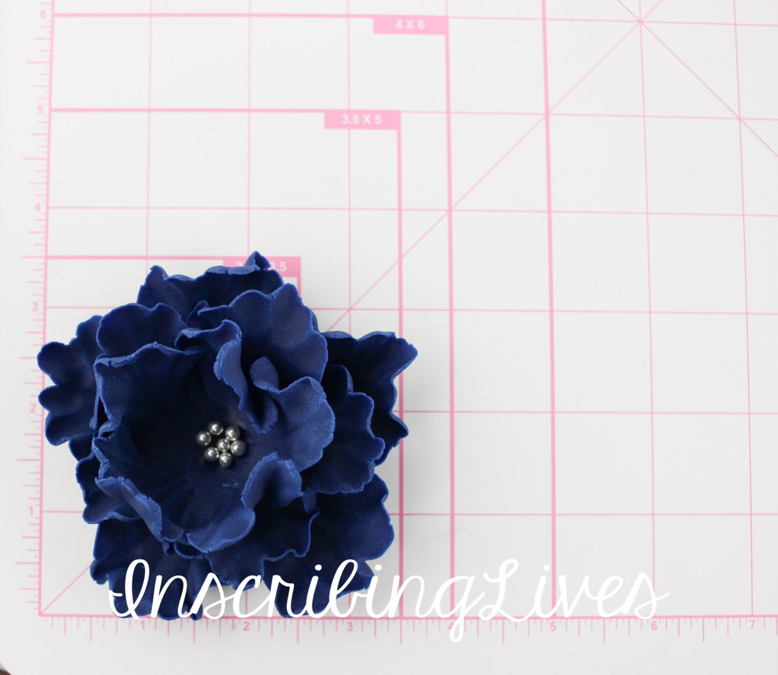 Navy Blue Fondant Flower 3pcs Peony Cake Flower Navy Blue - Etsy