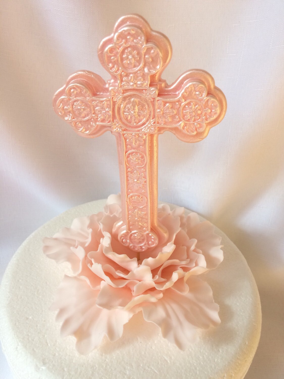 Cross cake topper edible fondant first communion baptism | Etsy