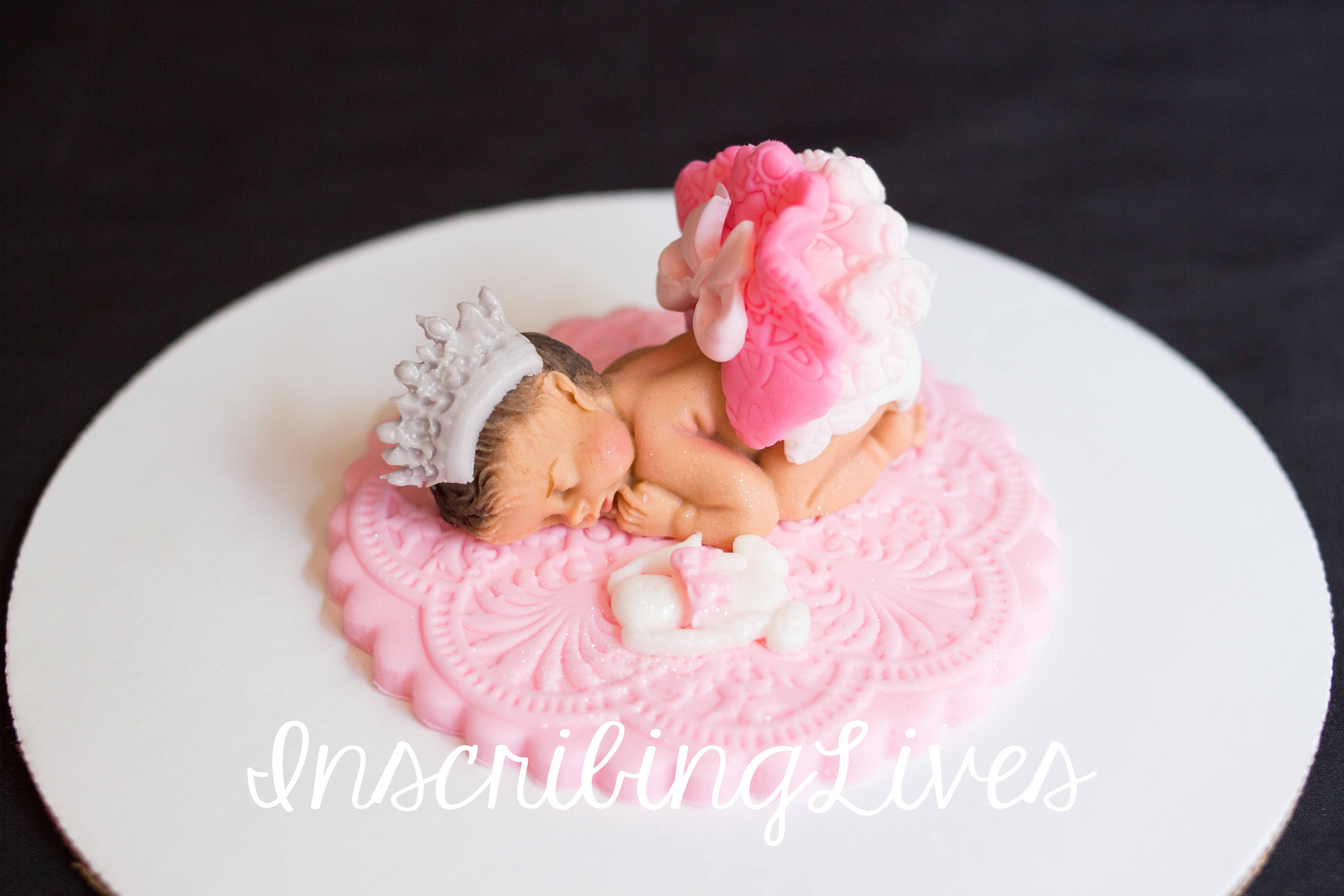 Pink princess baby shower cake topper tutu baby cake topper | Etsy