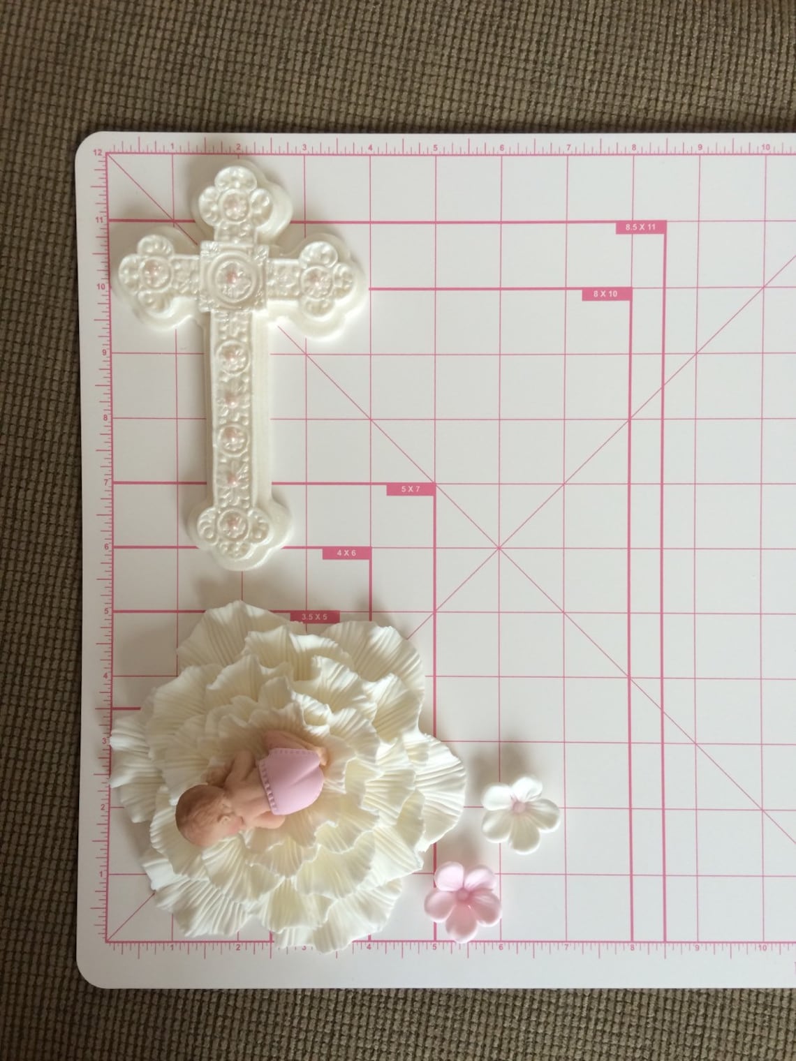 Flower Baby Shower Cake Topper Pink Baby 3D Figure Edible | Etsy